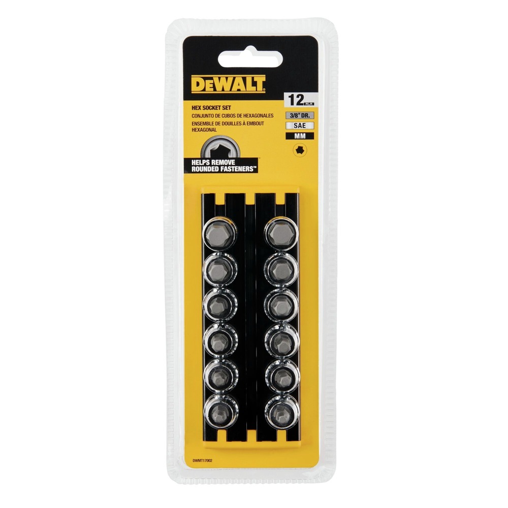 Dewalt (12-Piece) 3/8 in. Drive SAE and MM Hex Bit Socket Set - DWMT17002