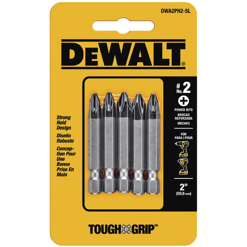 Dewalt TOUGH GRIP Screwdriving Bits - DWA2PH2-5L