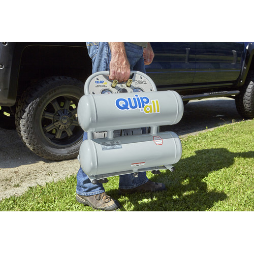 Quipall Ultra Quiet 1 HP 4.6 Gallon Oil-Free Twin Stack Air Compressor ...
