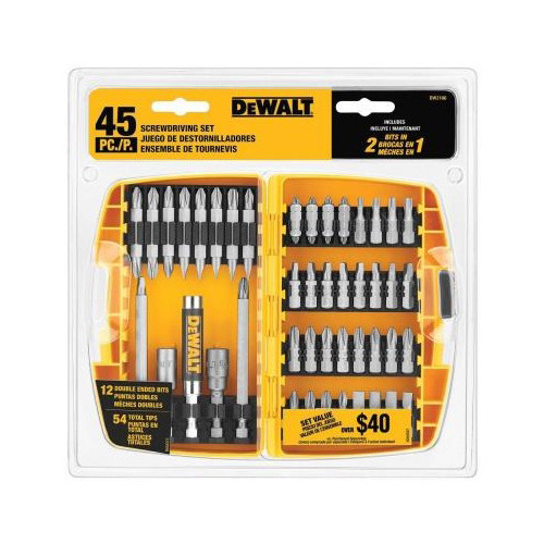 Dewalt Screwdriver Bit Set With Tough Case 45-Piece (Dw2166) at Barbara ...